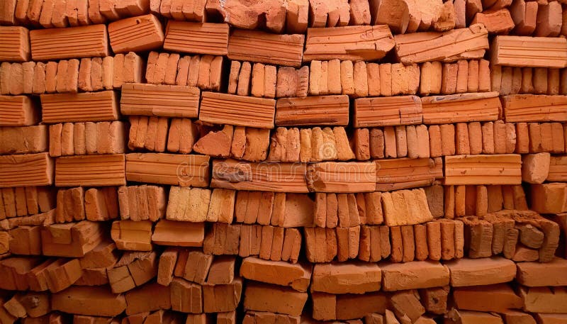 Stacked Bricks in an Artisan Workshop Showing Different Textures and ...