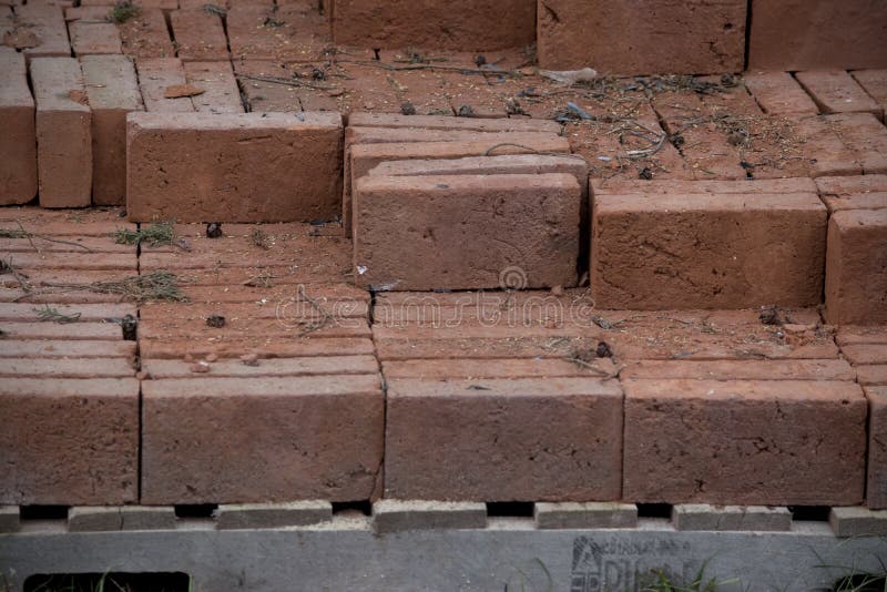 Stacked Bricks for Construction. Architecture Stock Image - Image of ...