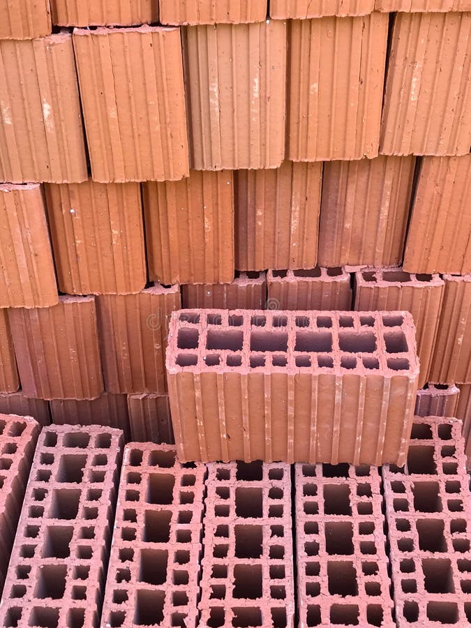 Stacked Bricks for Construction. Building Materials Stock Image - Image ...