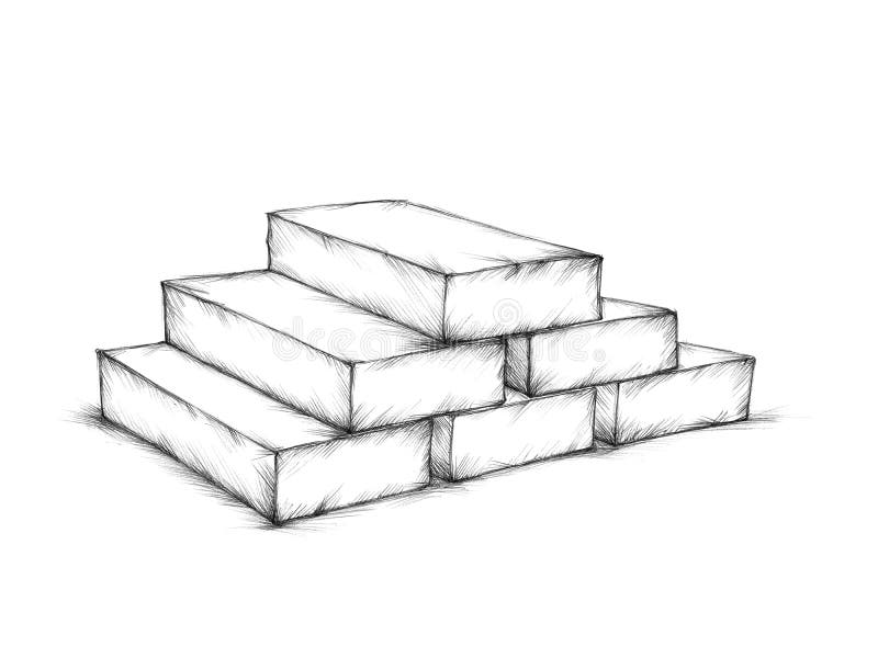 Stacked Bricks on Wooden Shipping Pallet Stock Illustration ...