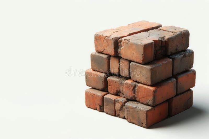 Stacked Bricks on a Light Background. Space for Text. Stock Photo ...