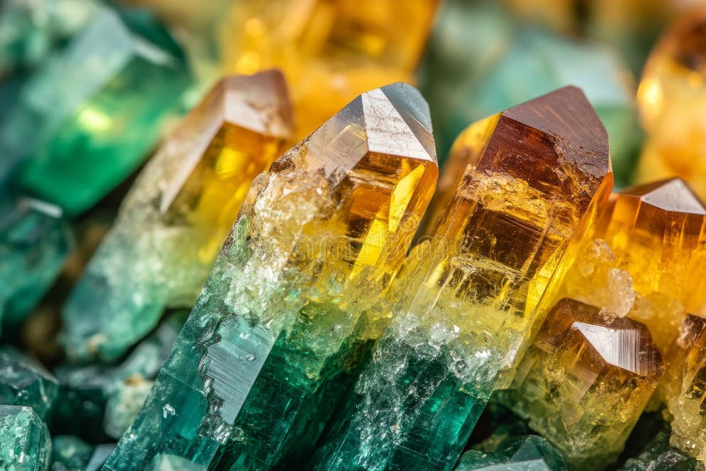 Stacked Bright Green Kryptonite Crystals, Mass of Glowing Black and ...