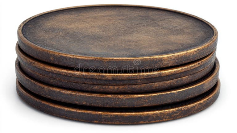 Stacked Bronze Colored Round Coasters Display Stock Illustration ...