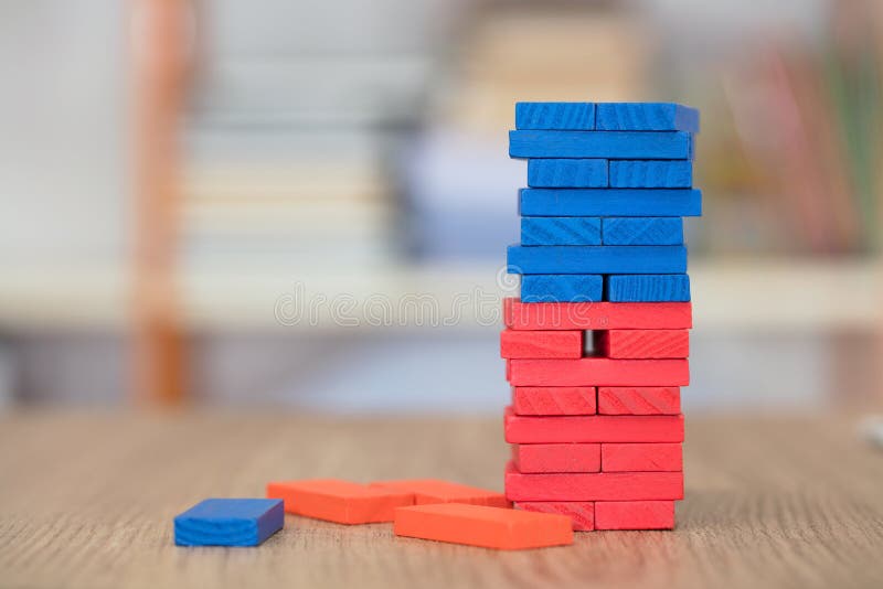 Stacked Building Blocks on the Table Stock Photo - Image of stacked ...