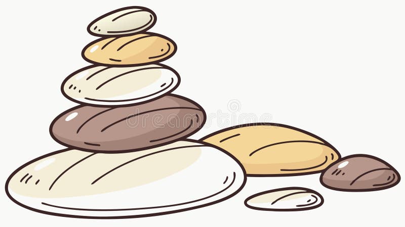 Stacked Cairn Stones, Zen Balance, Vector Design Generative AI Stock ...