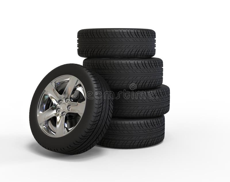 Stacked car wheels stock illustration. Illustration of fast - 66972861