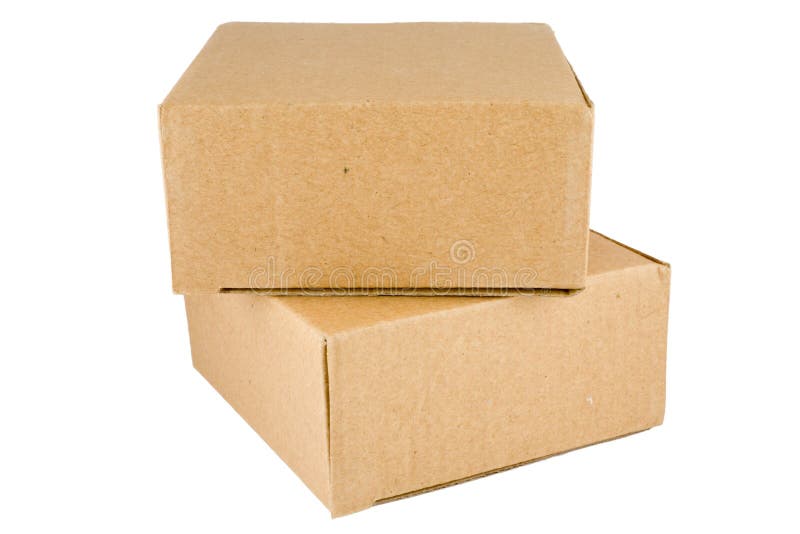Closed Thin Cardboard Box on White Stock Photo - Image of carton, post ...