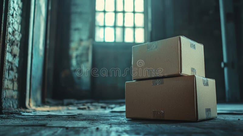 Stacked Cardboard Boxes Abandoned Warehouse Stock Photos - Free ...