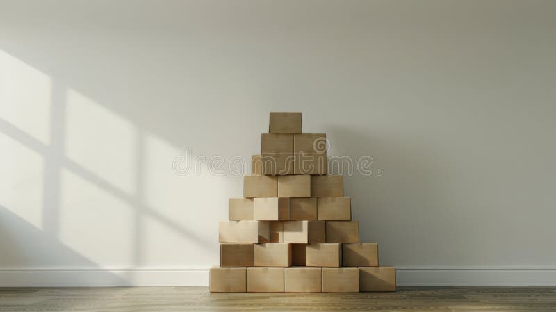The Stacked Cardboard Boxes.AI Generated Image Stock Image - Image of ...
