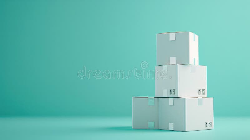 The Stacked Cardboard Boxes.AI Generated Image Stock Image - Image of ...