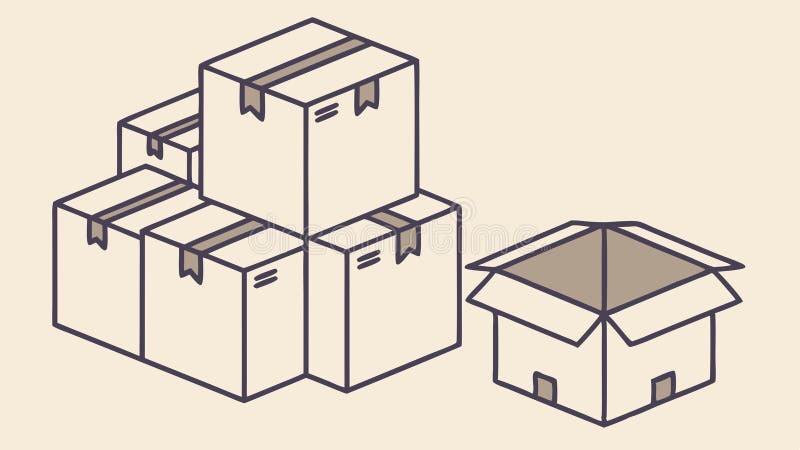 Stacked Cardboard Boxes, Moving and Logistics, Vector Design Generative ...