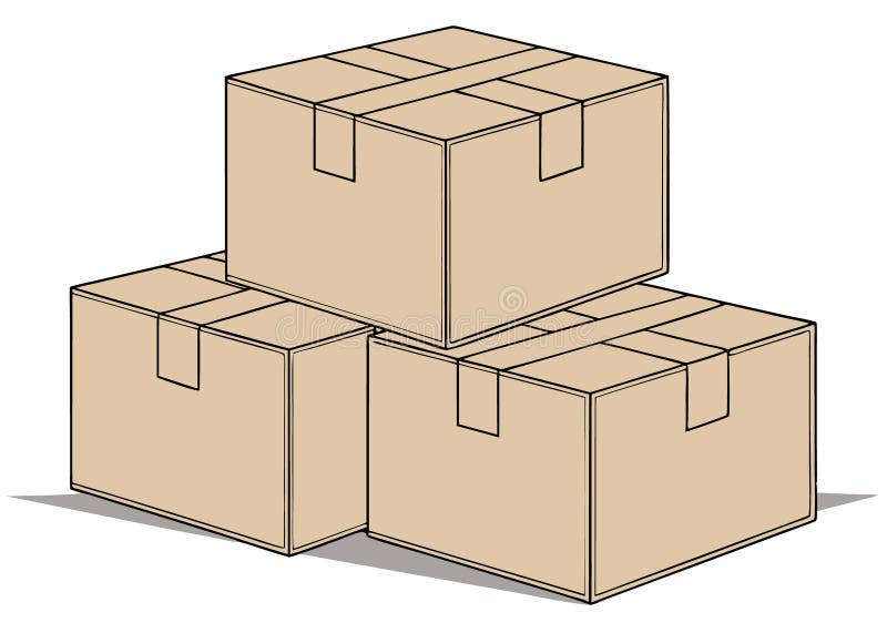 Stacked Cardboard Boxes Packaging Illustration Moving and Storage ...