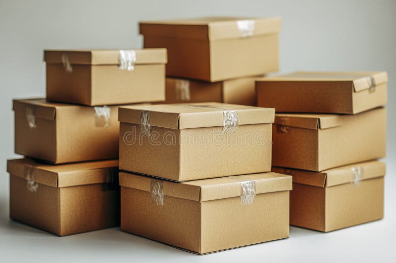Stacked Cardboard Boxes for Packaging and Storage Solutions Stock Photo ...