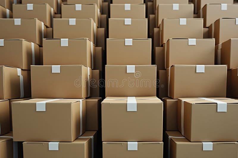 Stacked Cardboard Boxes Prepared for Shipment or Storage Stock Photo ...