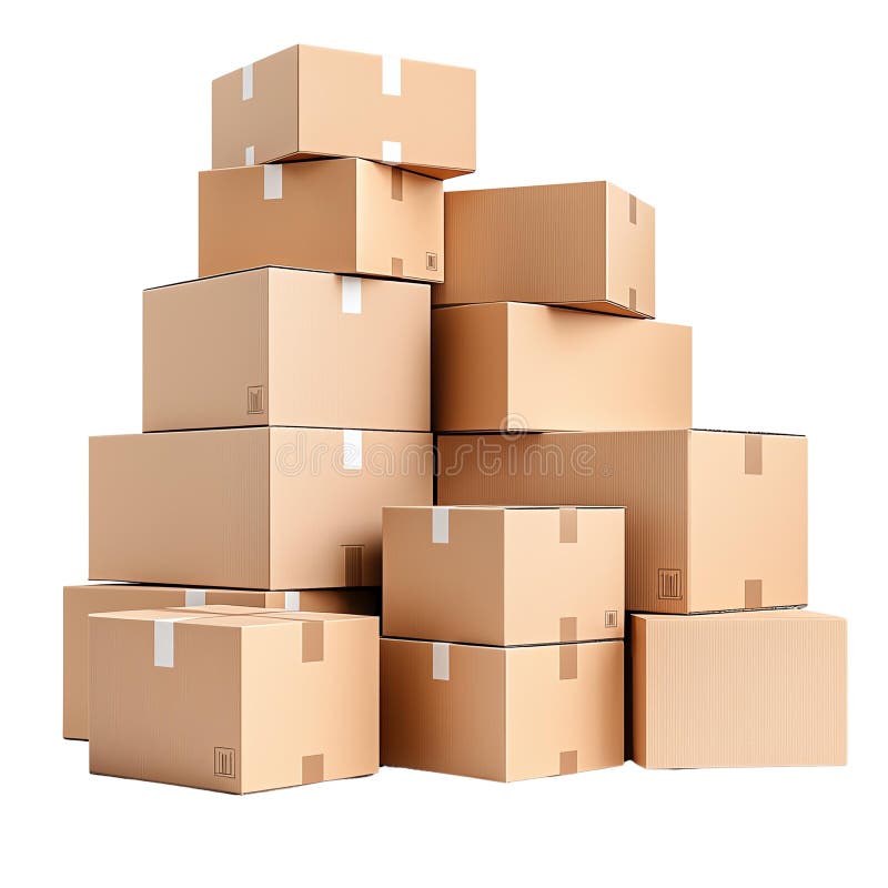 Stacked Cardboard Boxes Ready for Shipping and Storage Solutions Stock ...