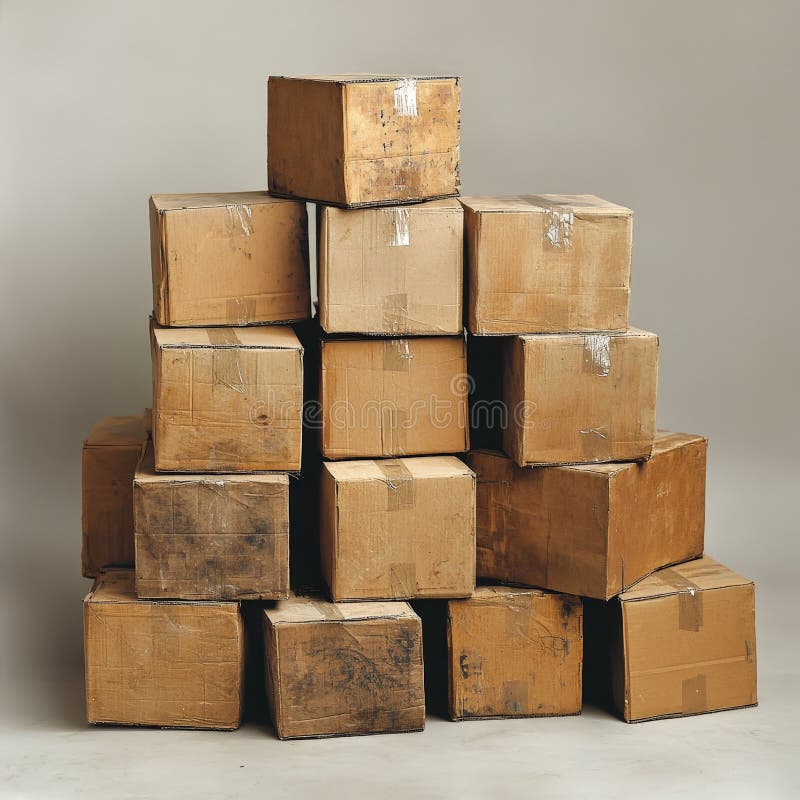 Stacked Cardboard Boxes: Simplistic Logistics Concept Stock Photo ...