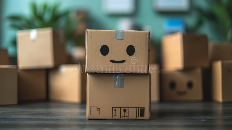 Stacked Cardboard Boxes: Simplistic Logistics Concept Stock Photo ...