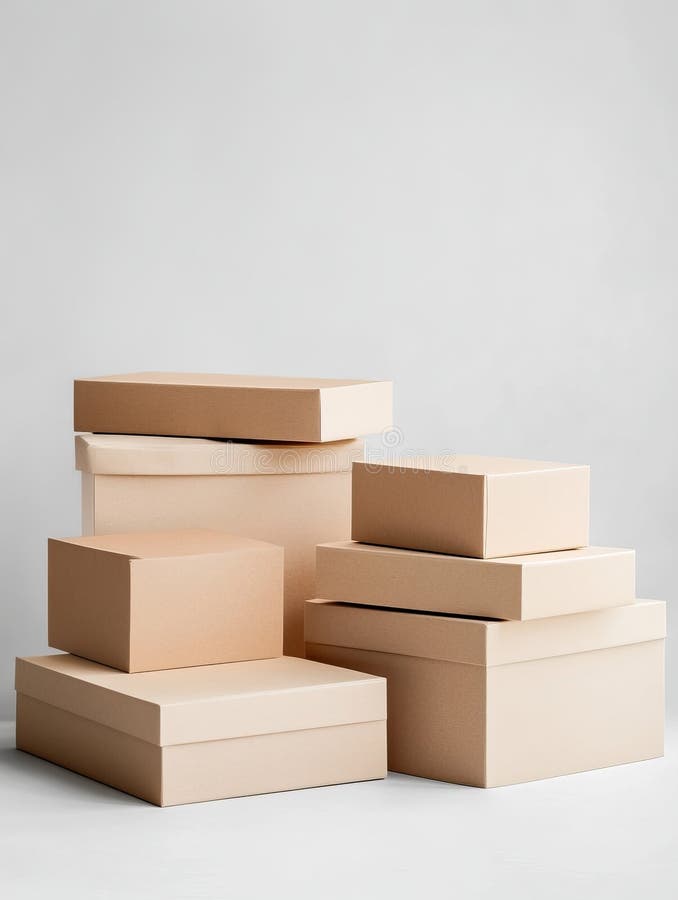 Stacked Cardboard Boxes for Storage or Packaging, Eco-friendly and ...