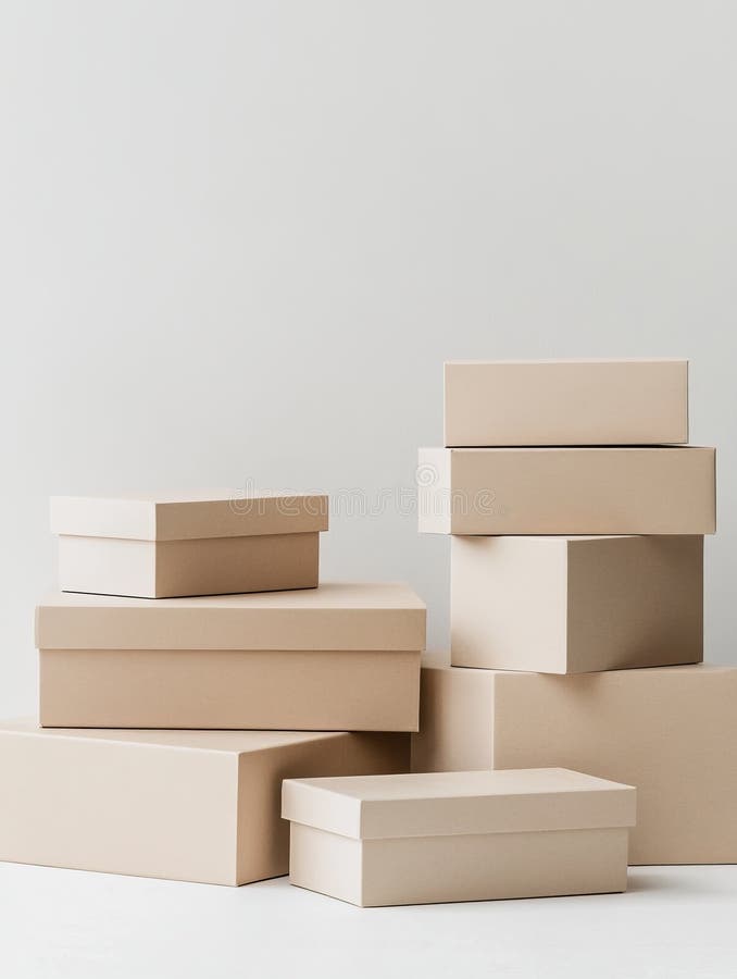 Stacked Cardboard Boxes for Storage or Packaging, Eco-friendly and ...