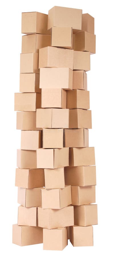 Stacked cardboard boxes stock photo. Image of paper, white - 13937790