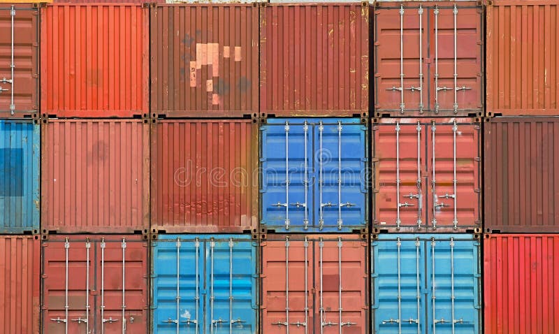 Stacked Cargo Containers stock photo. Image of industry - 71049388