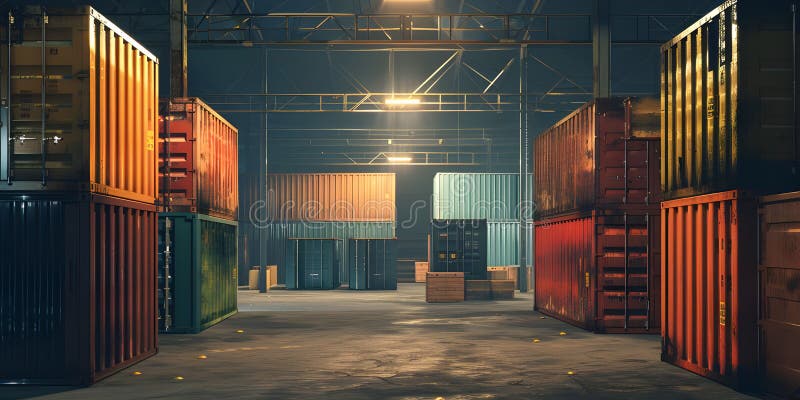 Stacked Cargo Containers in the Storage Area Port Background - Ai ...