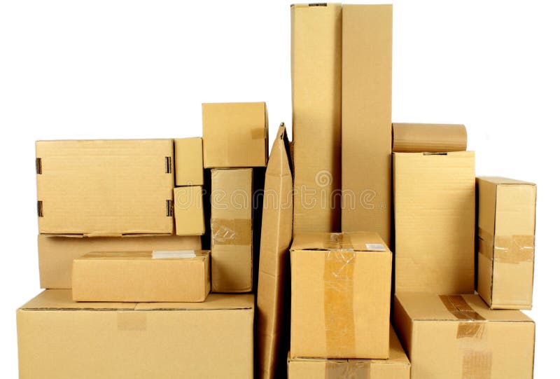 Pile of Empty Cardboard Boxes Stock Image - Image of packaging, post ...