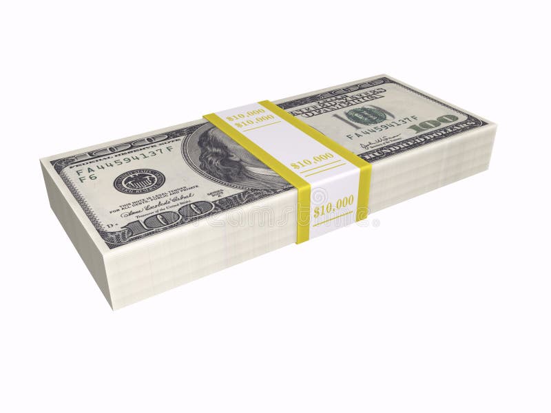 Stacked Cash On White Background Stock Illustration - Illustration of ...