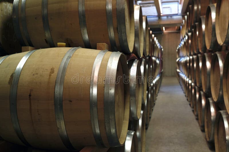 Stacked Casks at a Distillery Stock Photo - Image of container, wood ...