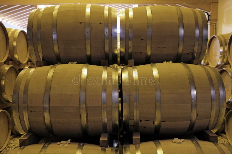 Stacked Casks at a Distillery Stock Image - Image of winery, cellar ...