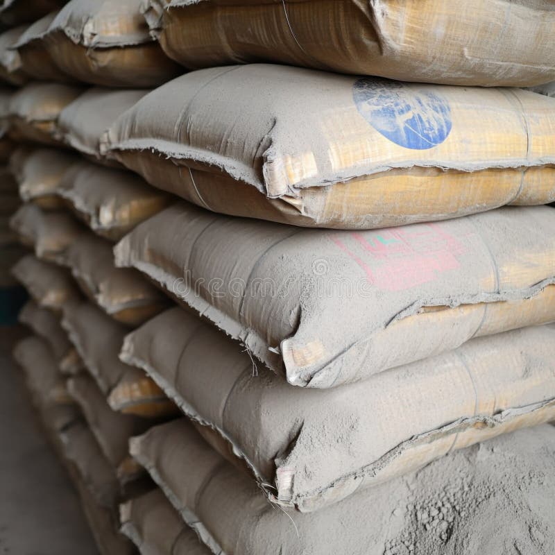 Stacked Cement Bags in a Storage Facility Ready for Construction ...
