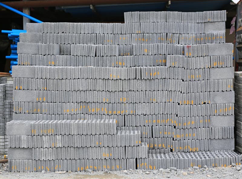 Stacked Cement Block Texture Background Stock Image - Image of interior ...