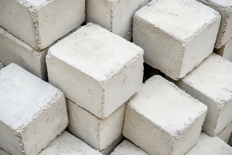 Stacked Cement Blocks Forming Sturdy Foundation Construction Project ...