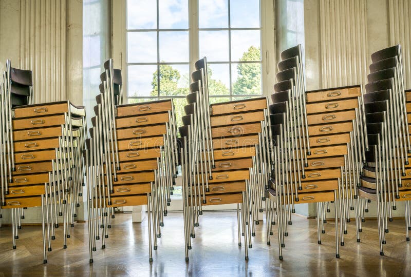Stacked chairs stock photo. Image of chair, shiny, stacking - 99305074