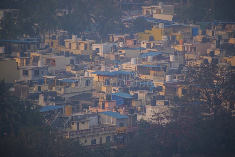 Stacked Challs in Charkop with Roofs and Tanks Editorial Stock Photo ...