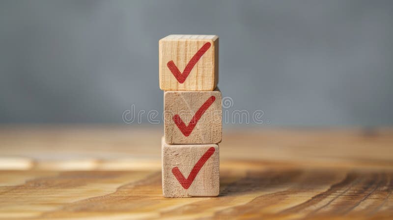 The Stacked Checklist Blocks.AI Generated Image Stock Photo - Image of ...