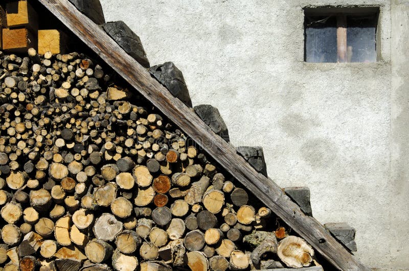 Stacked chimney wood stock image. Image of stairs, logs - 20131843