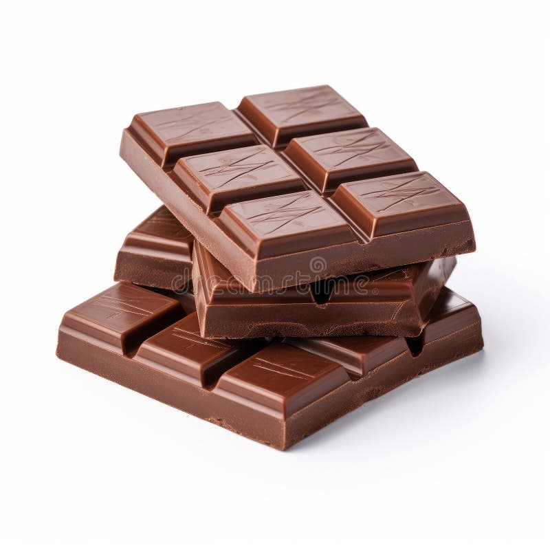 Stacked Chocolate Bars on White Background Stock Illustration ...