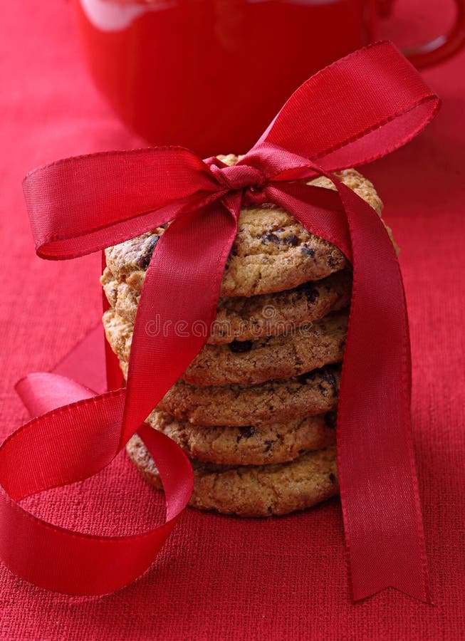 Stacked chocolate cookies stock image. Image of stacked - 16012017