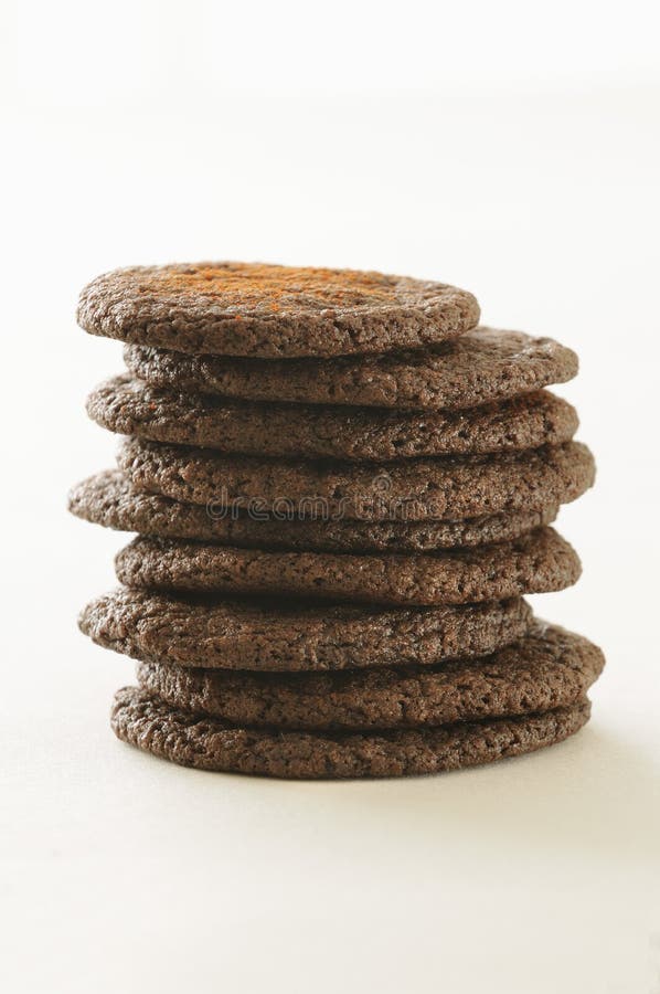 Stacked chocolate cookies stock image. Image of cookie - 23709251