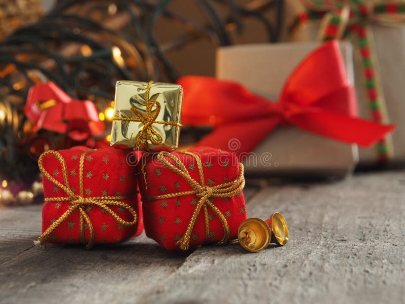 Stacked Christmas Gift Boxes Stock Image - Image of seasonal, vintage ...