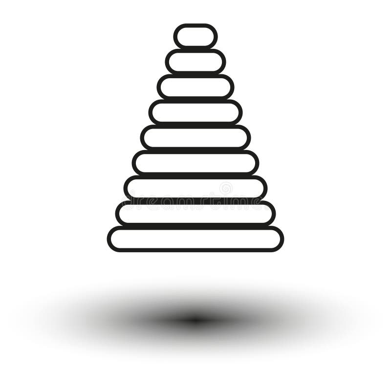 Stacked Circles Design. Graduated Sizes. Monochrome Vector. Minimalist ...