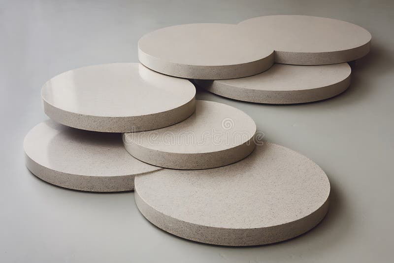 Stacked Circular Platforms of Speckled Beige Stone Stock Illustration ...