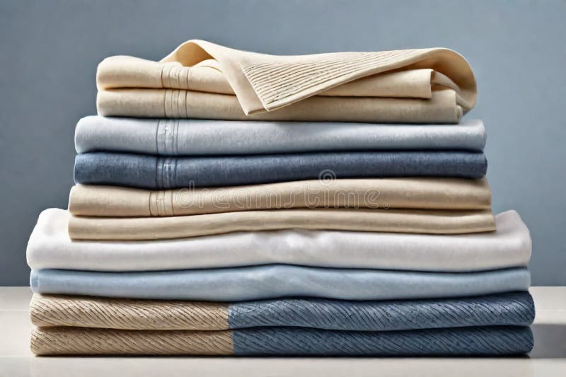 Stacked Clean Linen Laundry Room Stock Illustration - Illustration of ...