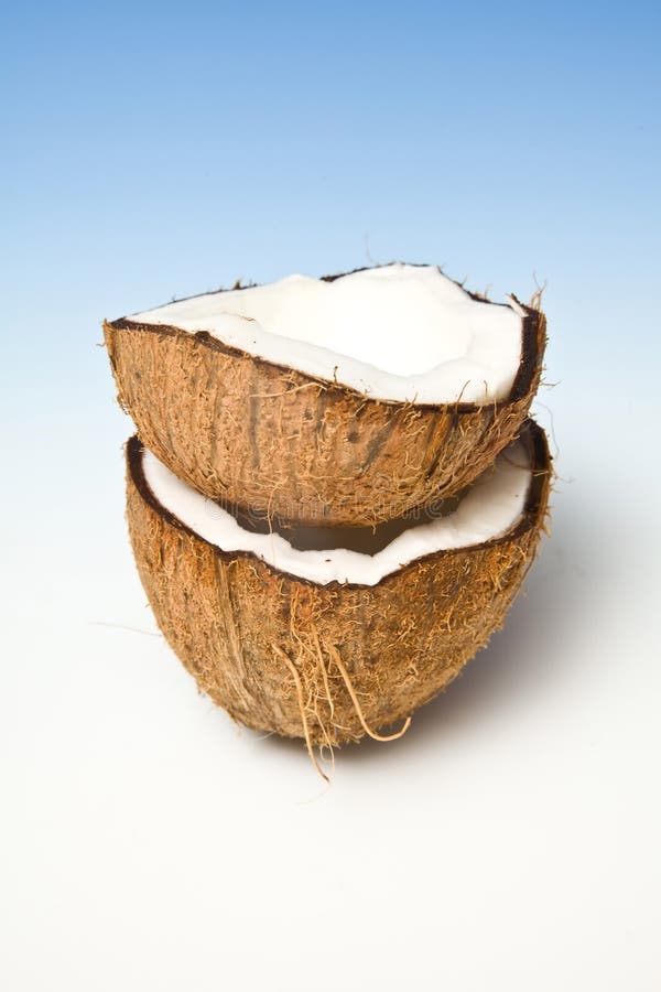 Stacked coconut halves stock image. Image of studio, shell - 8444553