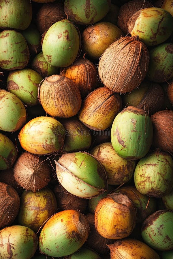 Stacked Coconuts stock image. Image of trunks, palm - 388977225