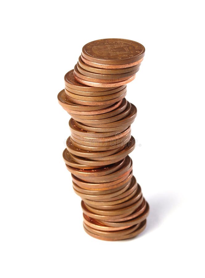 Stacked coins 2 stock image. Image of metal, vertical - 27234115