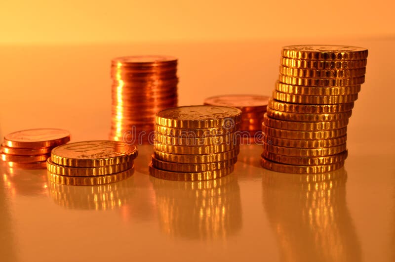 Stacked coins stock image. Image of pennies, avarice - 48234103