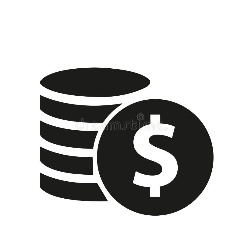 Stacked Coins with Dollar Sign on White Background Stock Vector ...