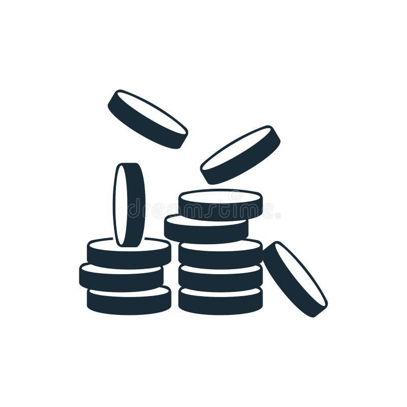 Stacked Coins Icon Design Template Elements Stock Vector - Illustration ...
